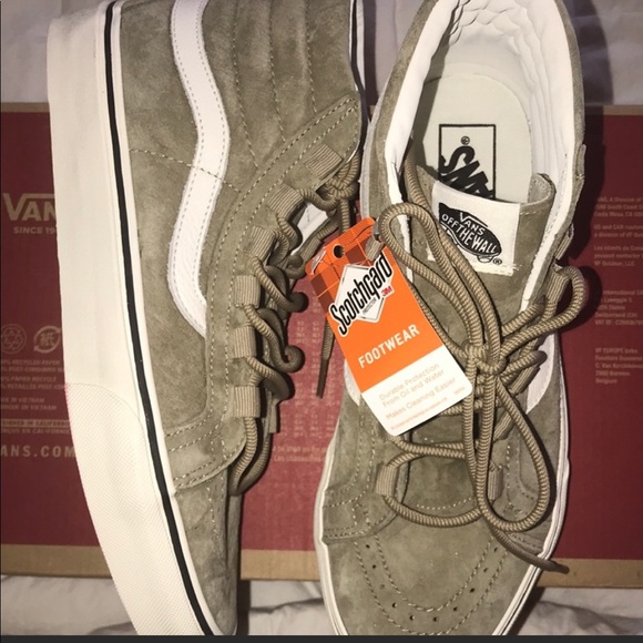 Vans | Shoes | Scotchgard Sk8hi Reissue Gh Suede Slate Green White ...